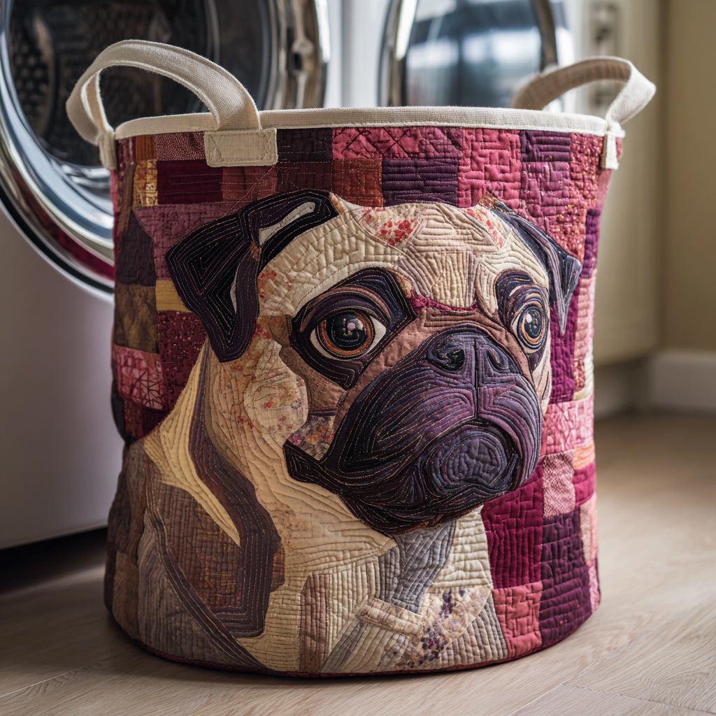 Melancholy Pug Quilted Laundry Basket NCU0HNH068 – Quiltnest