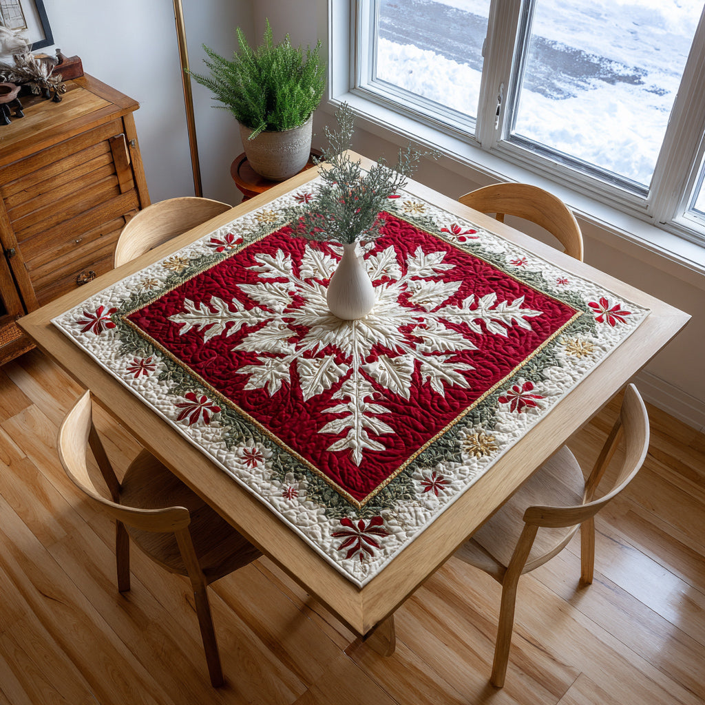 Midnight Snowflake Blossom Quilted Table Topper NCU0HNH191 – Quiltnest