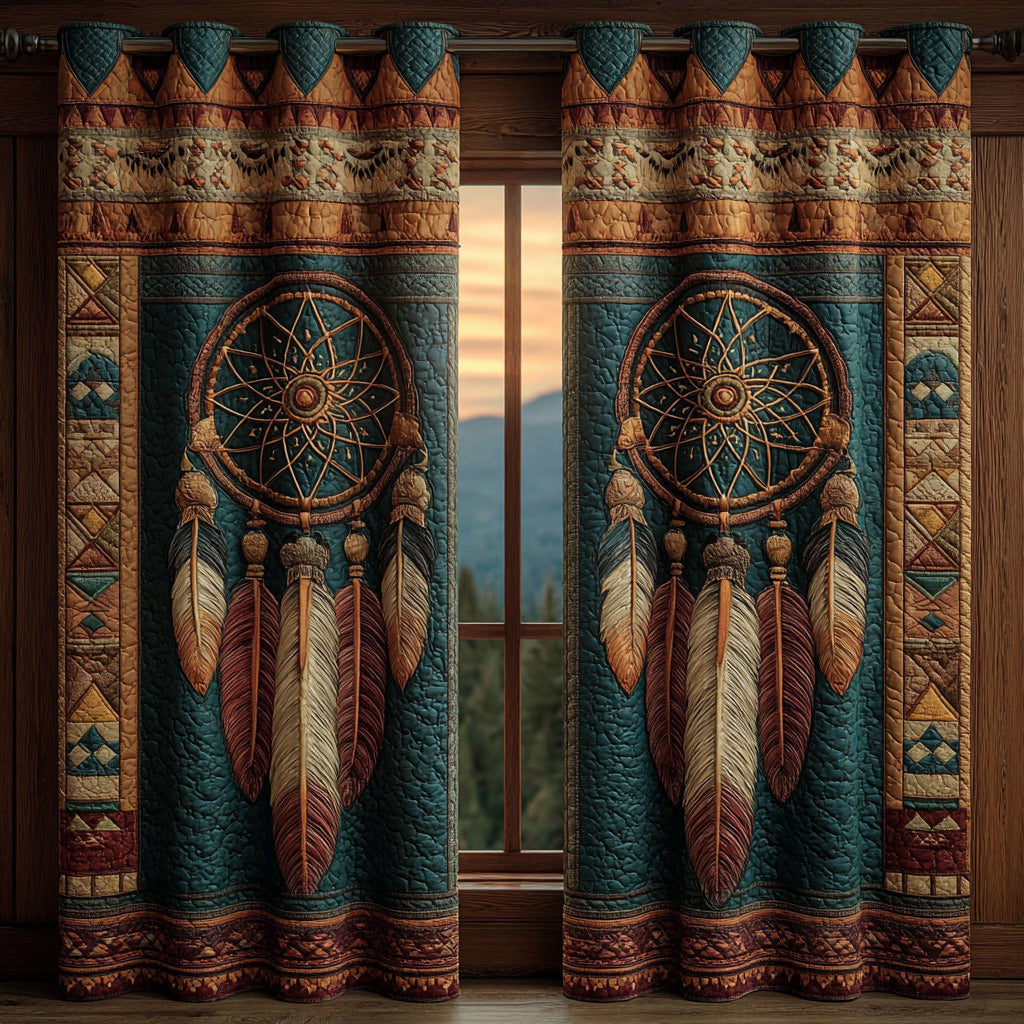 Native Dreamcatcher Quilted Curtains NCU0LDH156 – Quiltnest