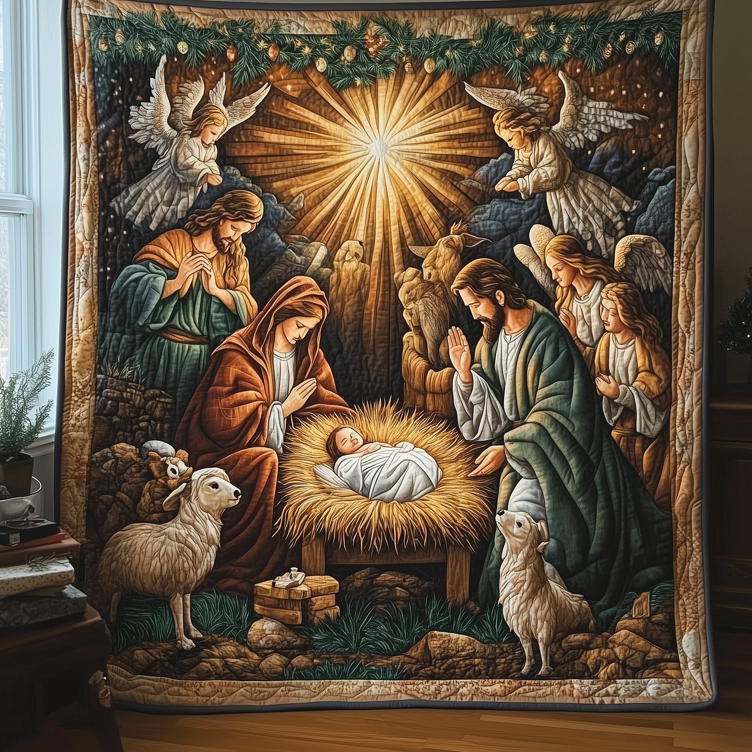 Nativity Scene Quilted Blanket NCU0TH1978 – Quiltnest