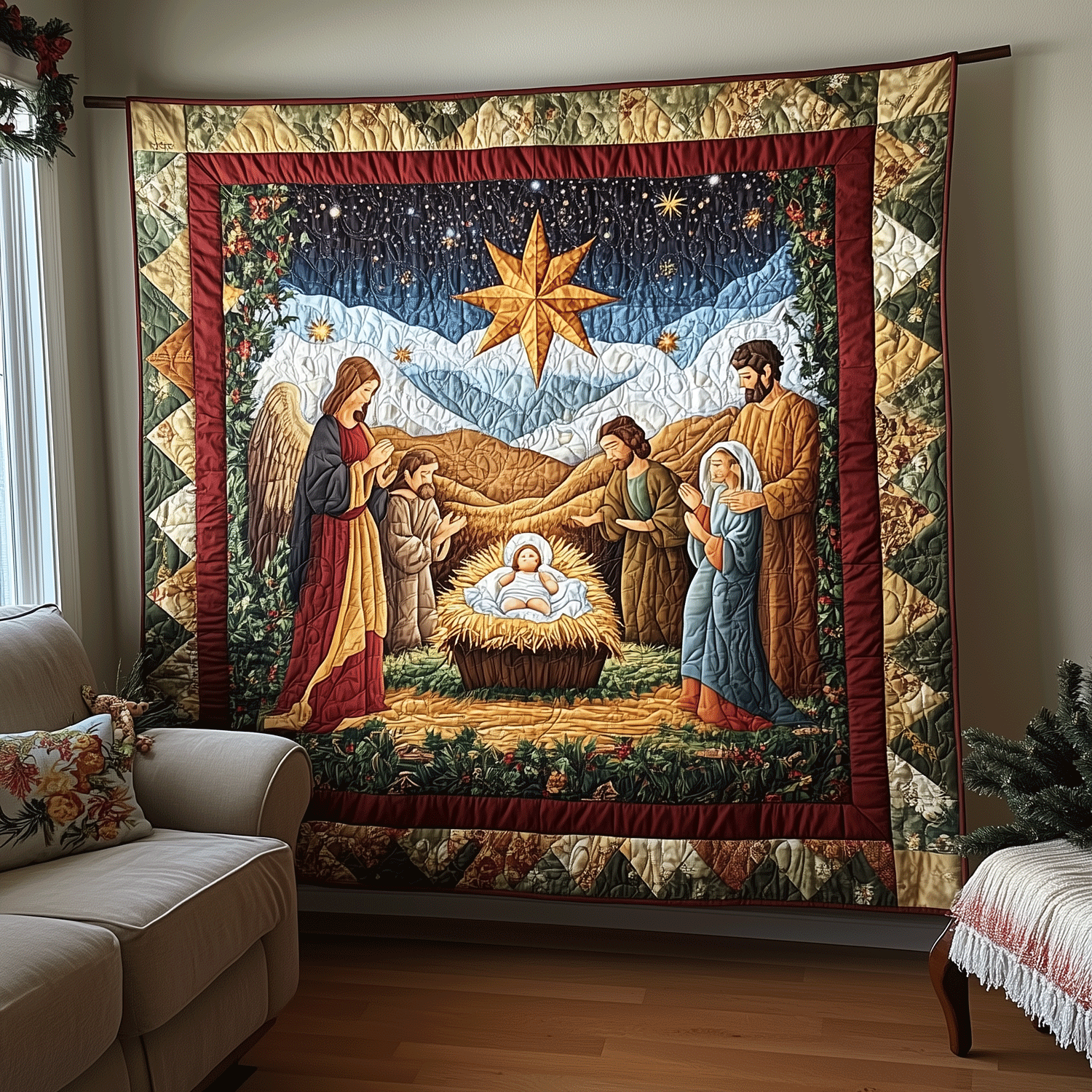 Nativity Tale Quilted Blanket NCU0TH1981 – Quiltnest
