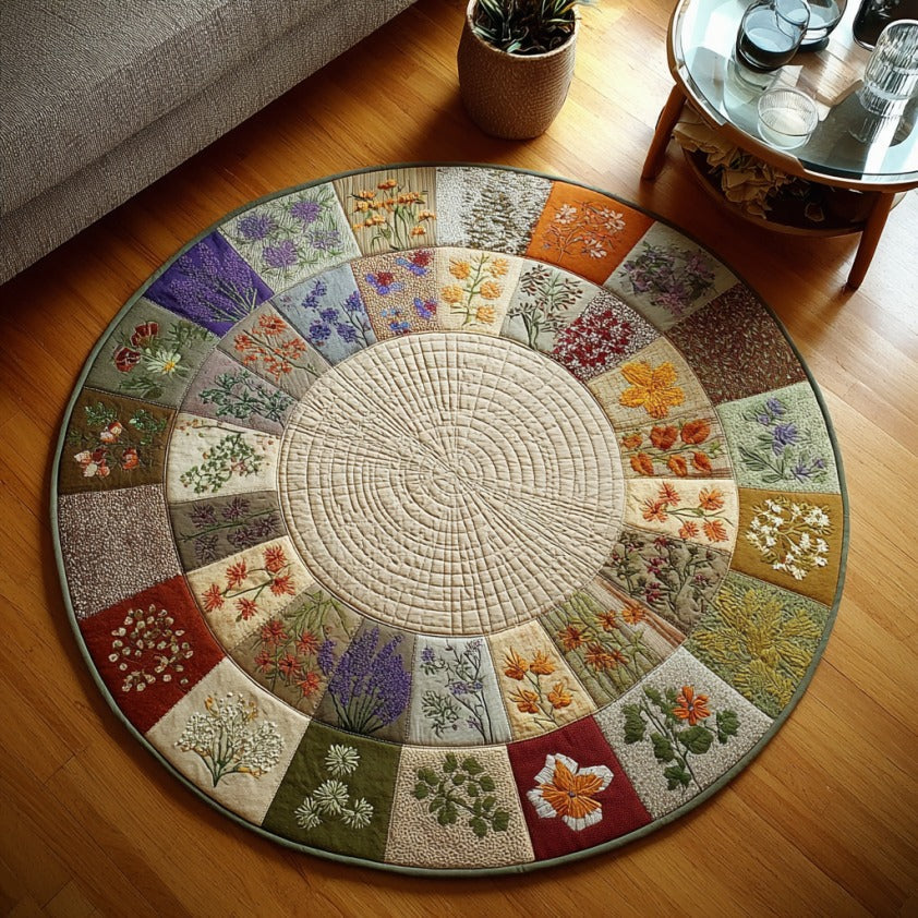 Petal Radiance Quilted Round Mat NCU0PTT652 – Quiltnest