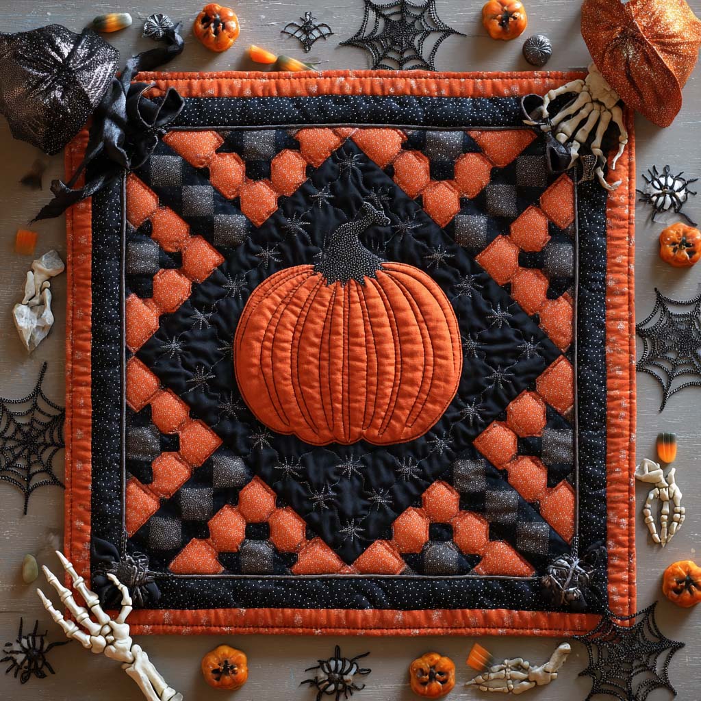 Pumpkin Hex Quilted Table Topper NCU0NXD250 – Quiltnest