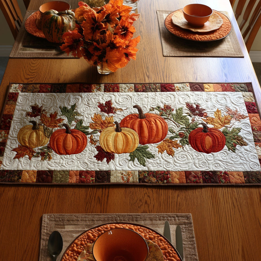 Pumpkin Row Quilted Table Runner NCU0NTV260 – Quiltnest