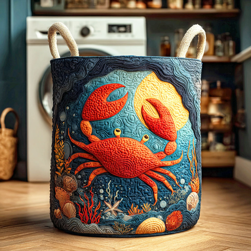 Red Shore Crab Quilted Laundry Basket NCU0NTD383 – Quiltnest