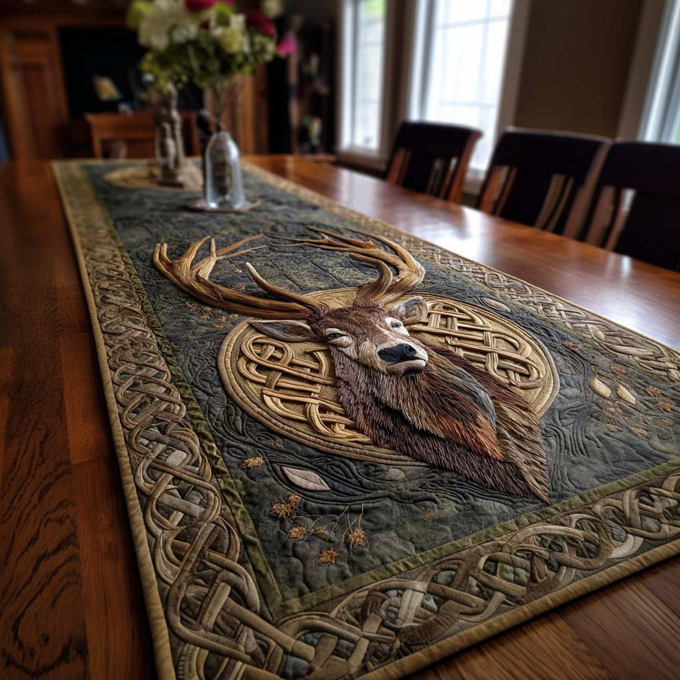 Regal Celtic Stag Quilted Table Runner NCU0NNT2285 – Quiltnest