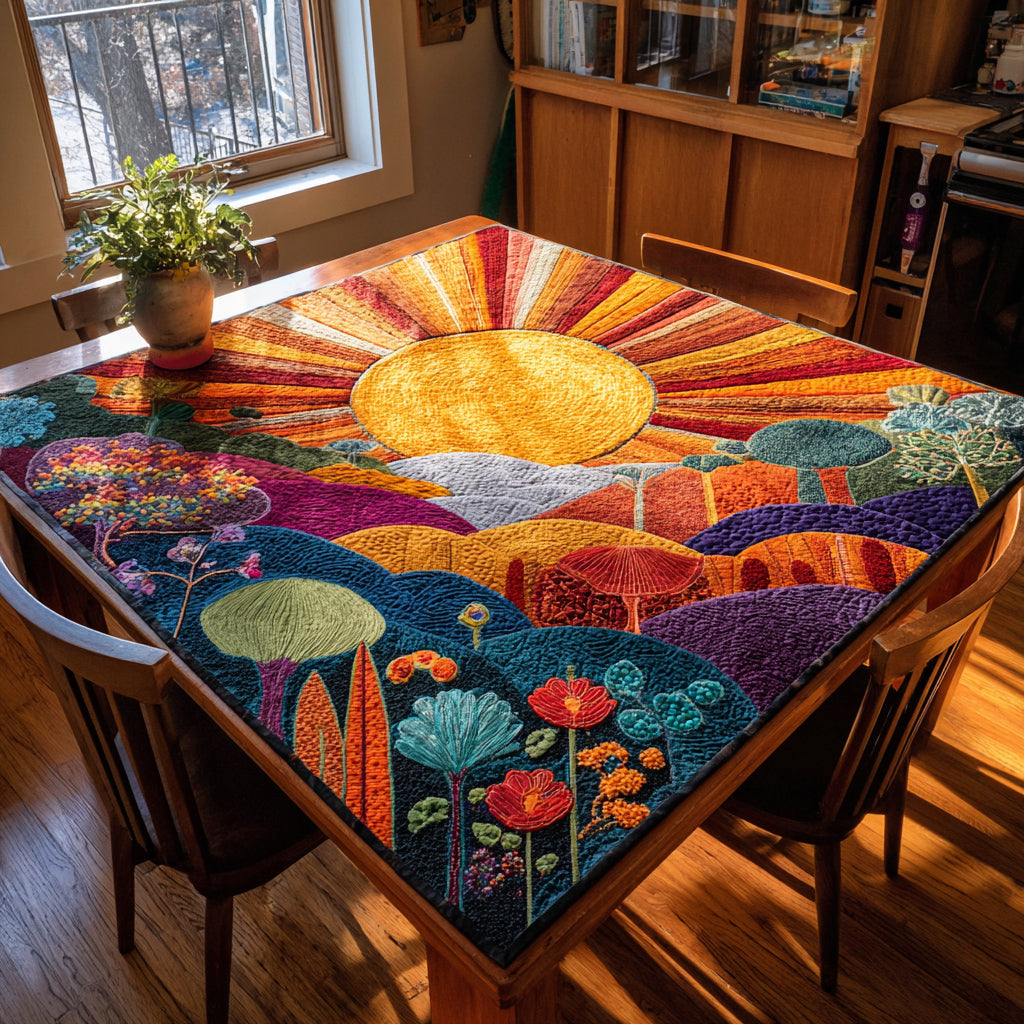 Rolling Sun Hills Quilted Table Topper NCU0HNH186 – Quiltnest
