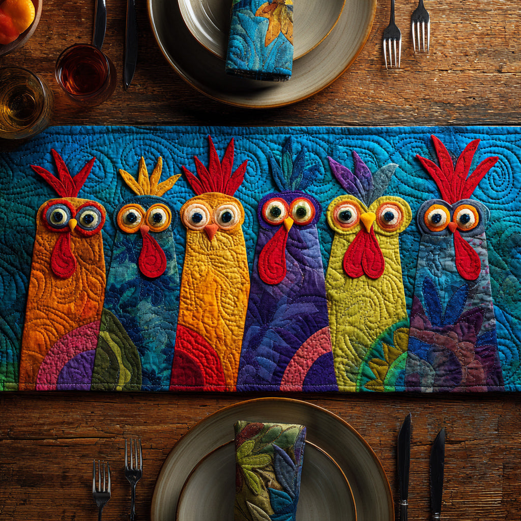 Rooster Chicken Quilted Table Runner NCU0HNH346 – Quiltnest