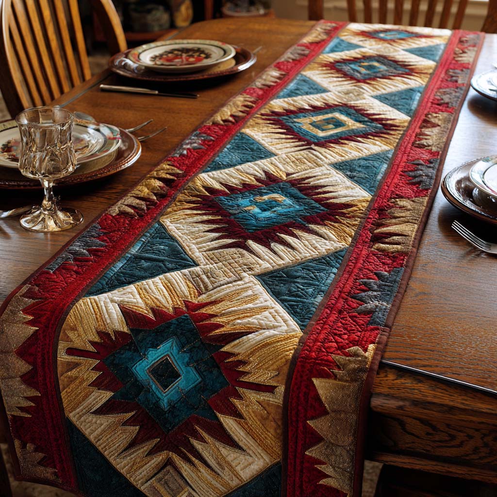 Ruby Canyon Patchwork Quilted Table Runner NCU0NXD1205 – Quiltnest
