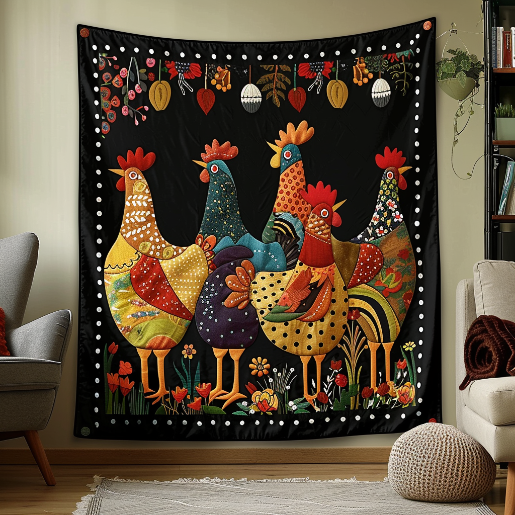 Rustic Roosters Quilted Blanket NCU0TL235 – Quiltnest