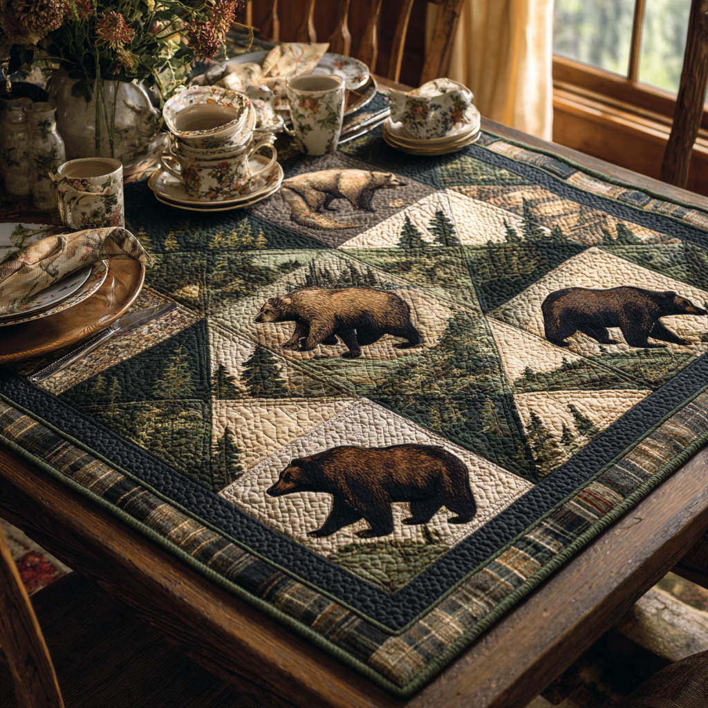 Rustic Tracks Quilted Table Topper NCU0PTT886 – Quiltnest