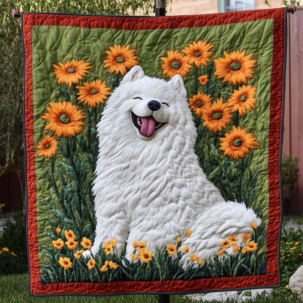Samoyed Snowbound Quilted Blanket NCU0DK1978 – Quiltnest