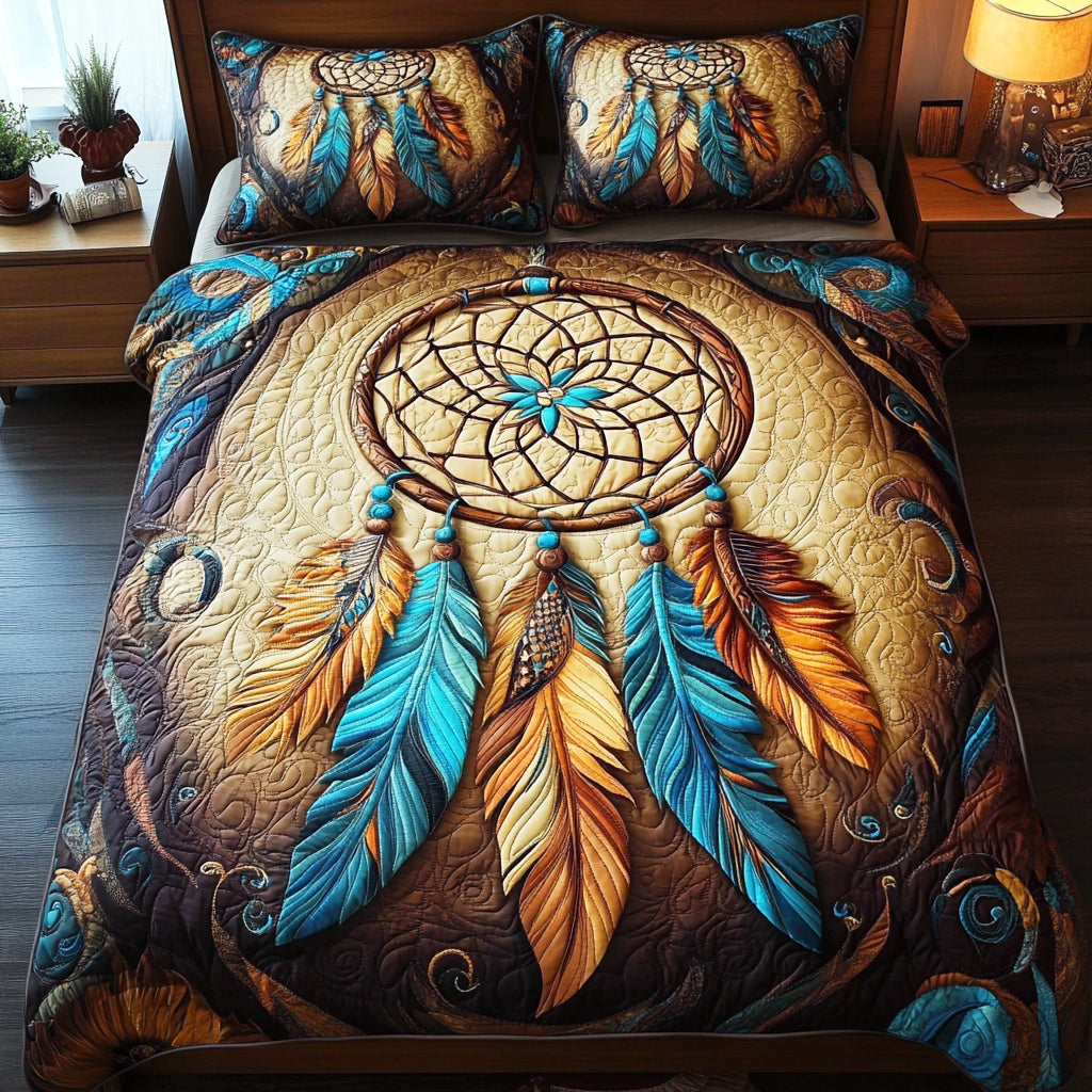 Serenity Dreamcatcher 3-Piece Quilted Bedding Set NCU0NNL038 – Quiltnest