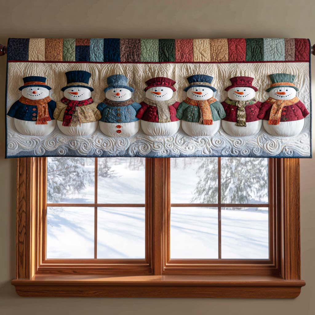 Snowman Winter Parade Quilted Valance NCU0NNT1540 – Quiltnest