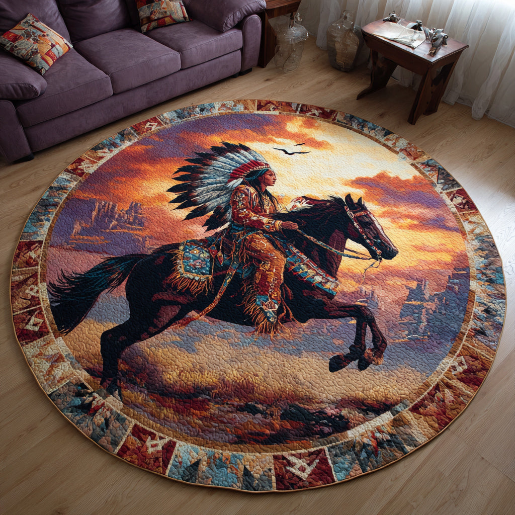 Spirit Native Woman Quilted Round Mat NCU0HNH356 – Quiltnest