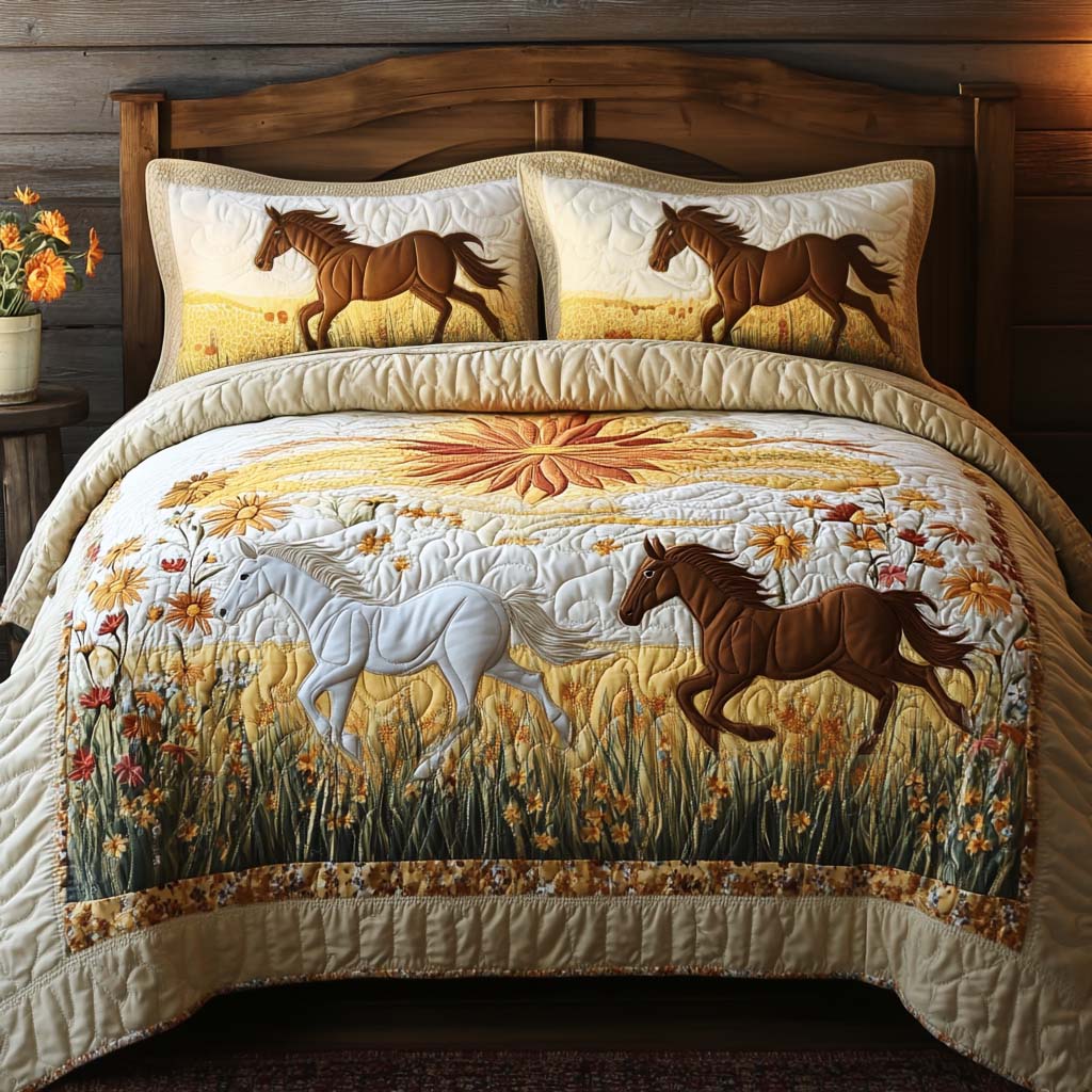 Sunny Prairie 3-Piece Quilted Bedding Set NCU0NNL153 – Quiltnest