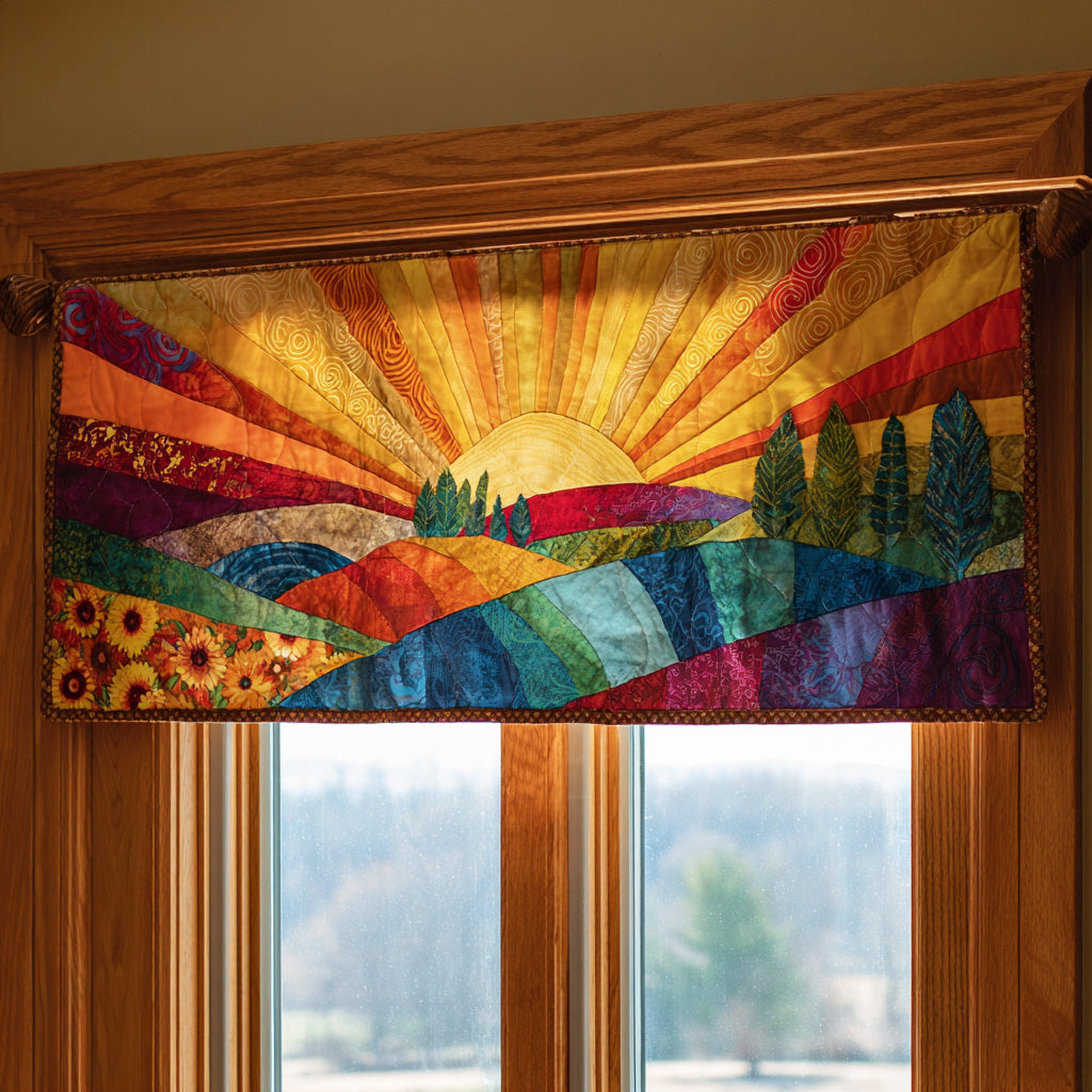 Sunrise Bloom Quilted Valance NCU0PVL504 – Quiltnest