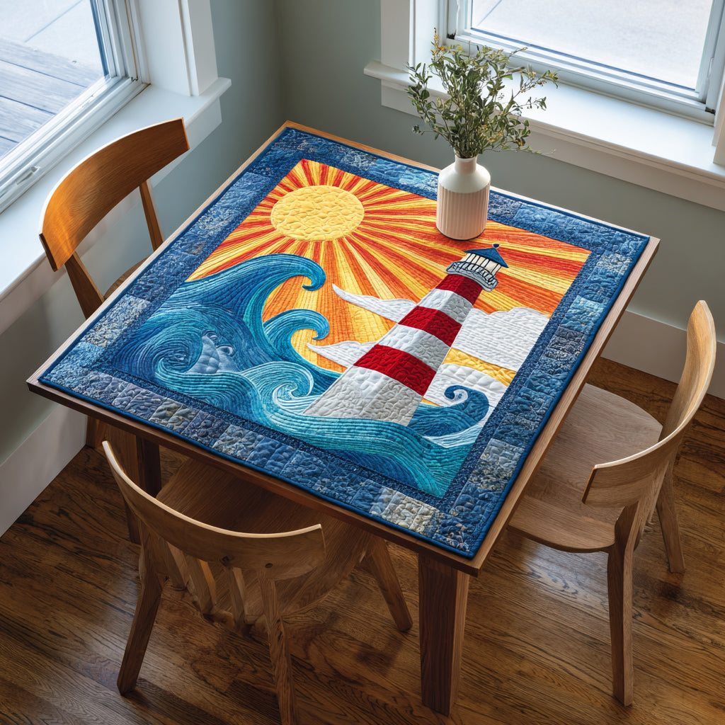 Sunset Lighthouse Quilted Table Topper NCU0HNH240 – Quiltnest