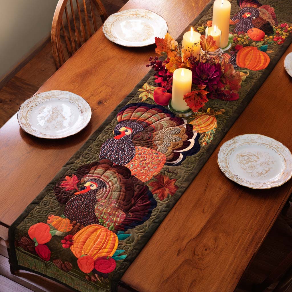 Thanksgiving Quilted Table Runner NCU0QN037 – Quiltnest