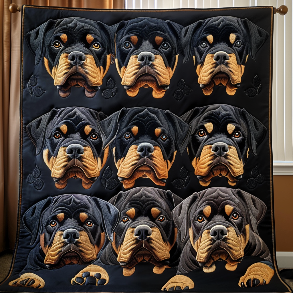 Timeless Rottweiler Quilted Blanket NCU0DV2024 – Quiltnest