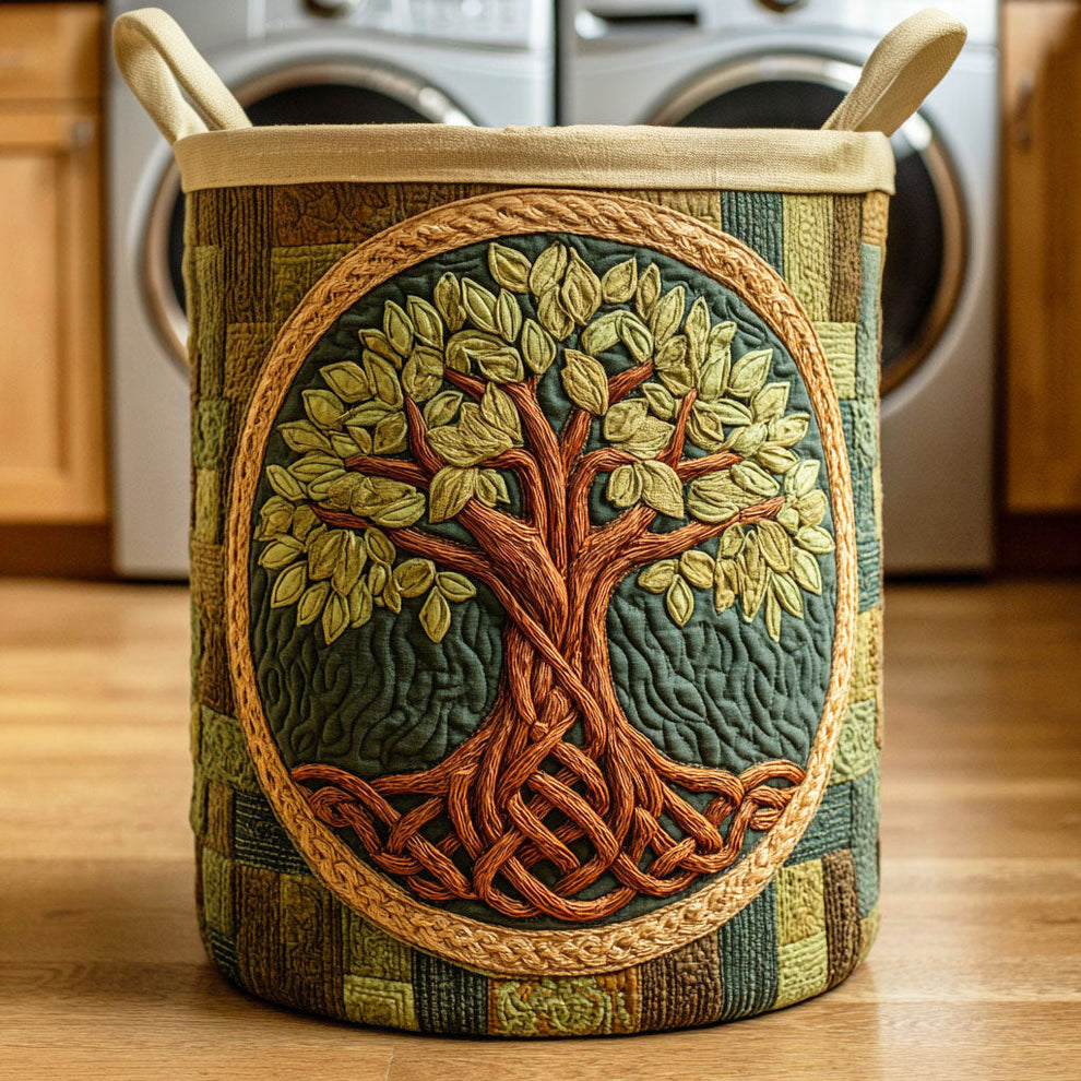 Verdant Life Tree Quilted Laundry Basket NCU0NTD420 – Quiltnest
