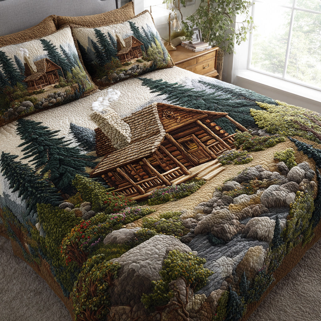 Whispering Timber Forest 3-Piece Quilted Bedding Set NCU0NTD1131 ...