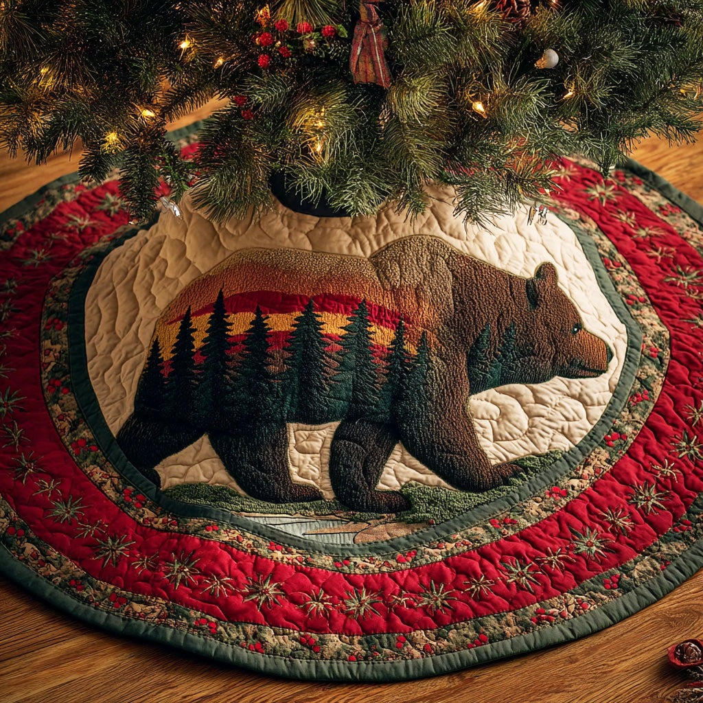 Wild Creek Bear Christmas Quilted Tree Skirt NCU0NTD948 – Quiltnest