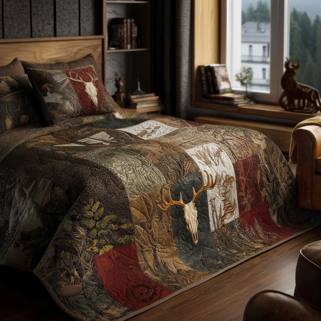 Wildwood Elk 3-Piece Quilted Bedding Set NCU0PTT2429 – Quiltnest