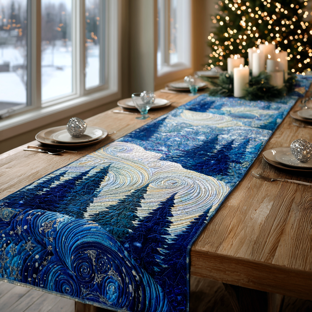 Winter Forest Quilted Table Runner NCU0DDK1545 – Quiltnest