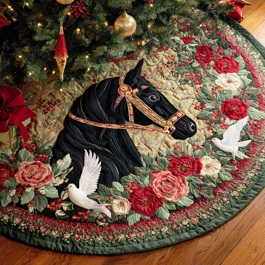 Winter Mane Grace Christmas Quilted Tree Skirt NCU0NTD798 – Quiltnest