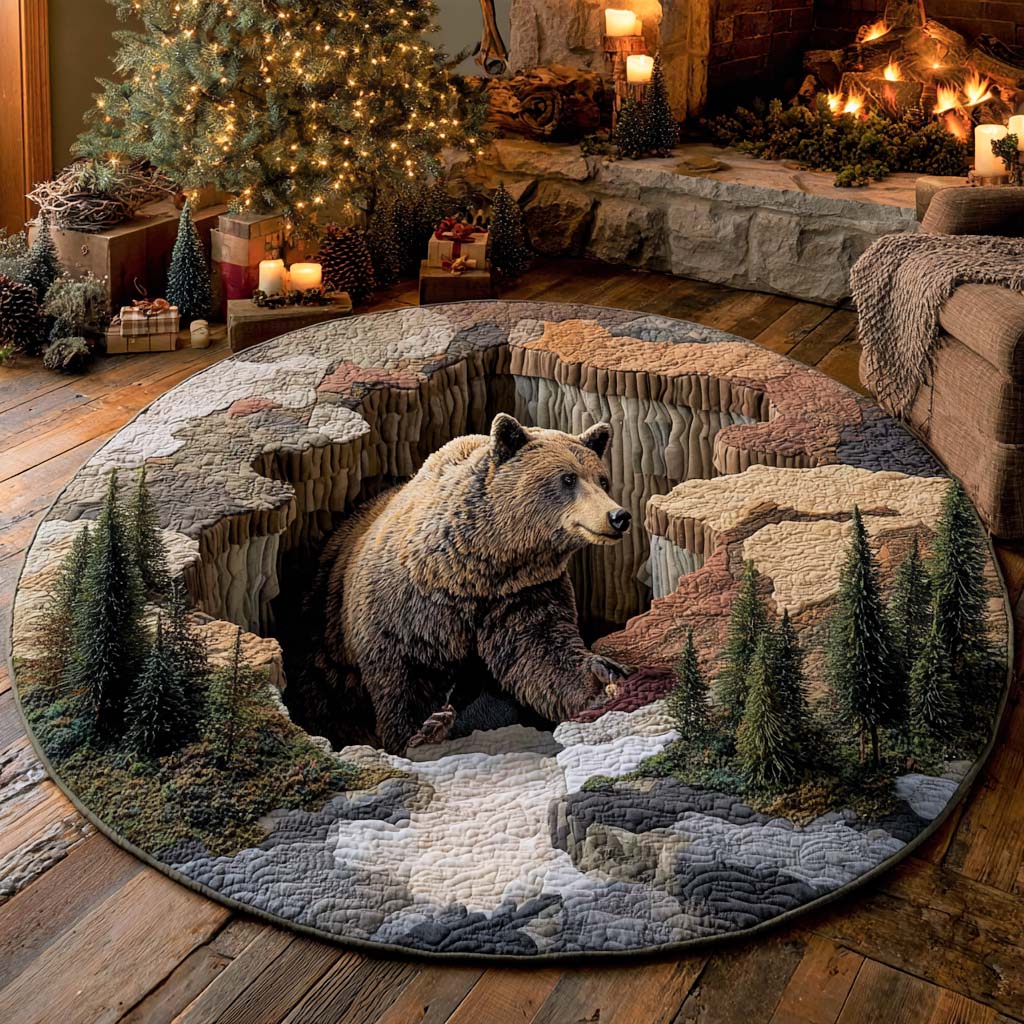 Woodland Bear Quilted Round Mat NCU0NNL177 – Quiltnest