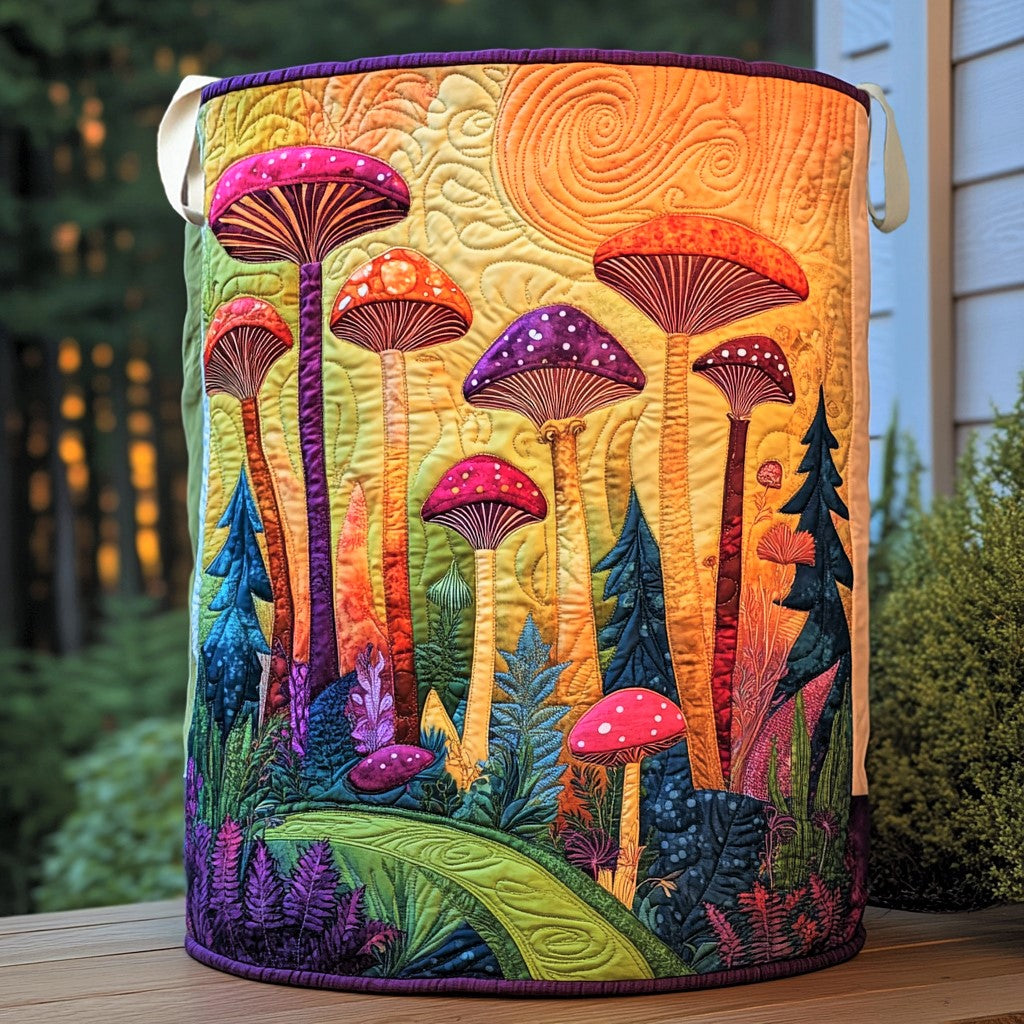 Yuletide Mushroom Quilted Laundry Basket NCU0NNL217 – Quiltnest