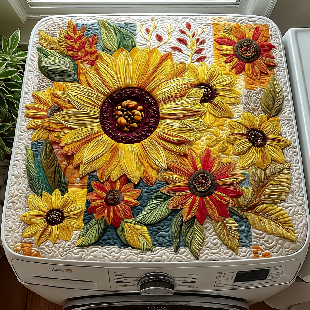Sunflower Dream Quilted Washer and Dryer Cover NCU0NTD015 – Quiltnest